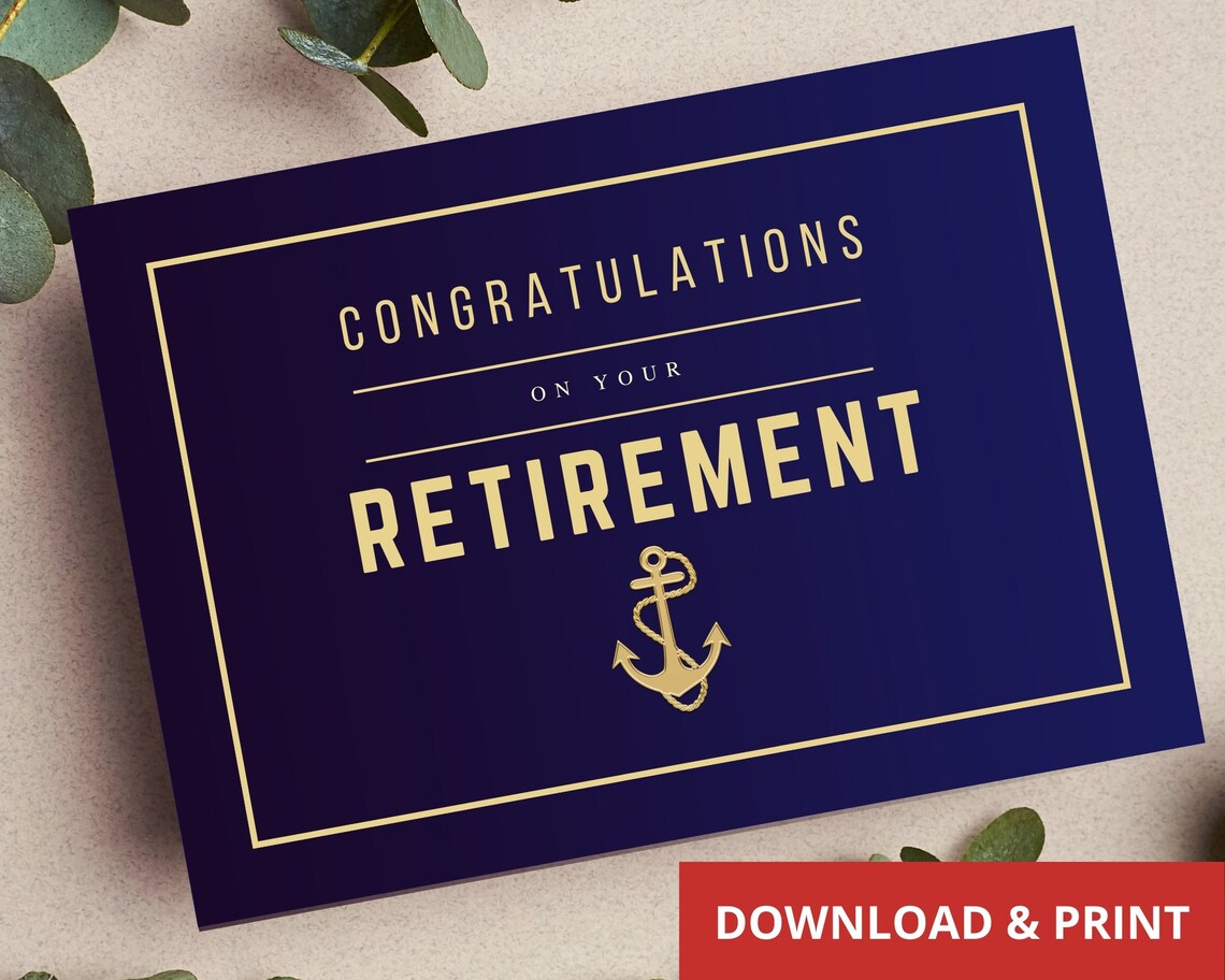 Digital Military Retirement Card, Printable Congratulations on Your ...