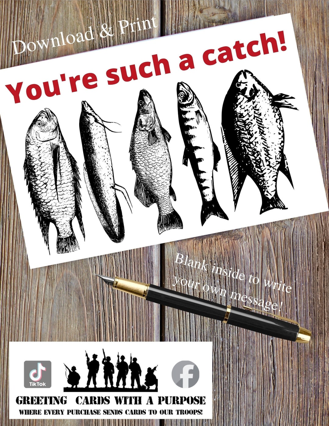 You're Such A Catch Fish Instant Printable Digital Download ...