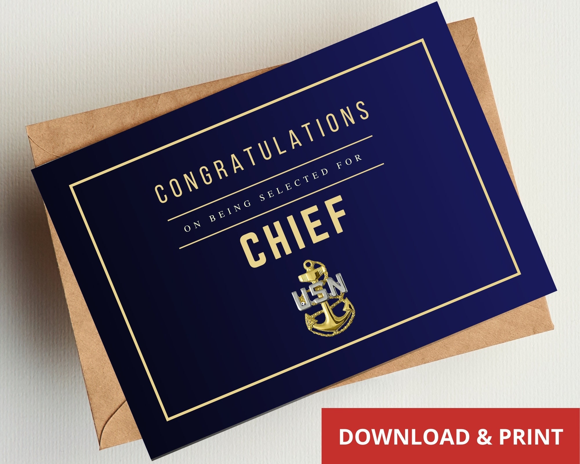 US Navy Chief Petty Officer Card, Congratulations on Being Selected for ...
