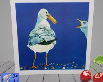 Blank Card Seagull Art Rage Humour Funny Birthday Thank | Etsy