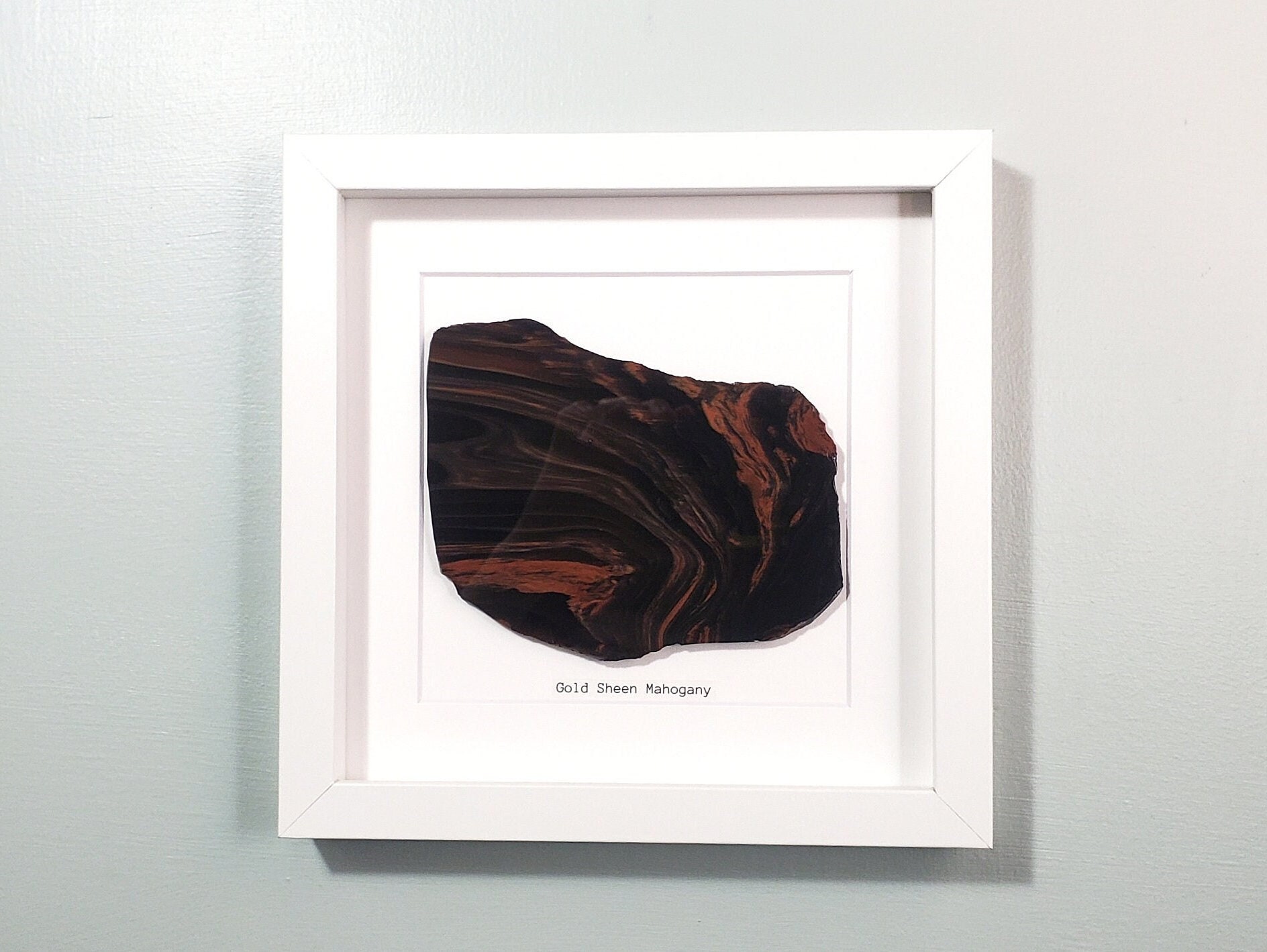 Gold Sheen Mahogany Obsidian Wall Art Framed Stone Specimen - Etsy