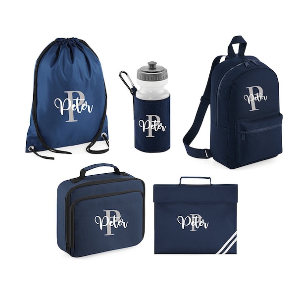 Personalised Navy Book Bag - Etsy UK