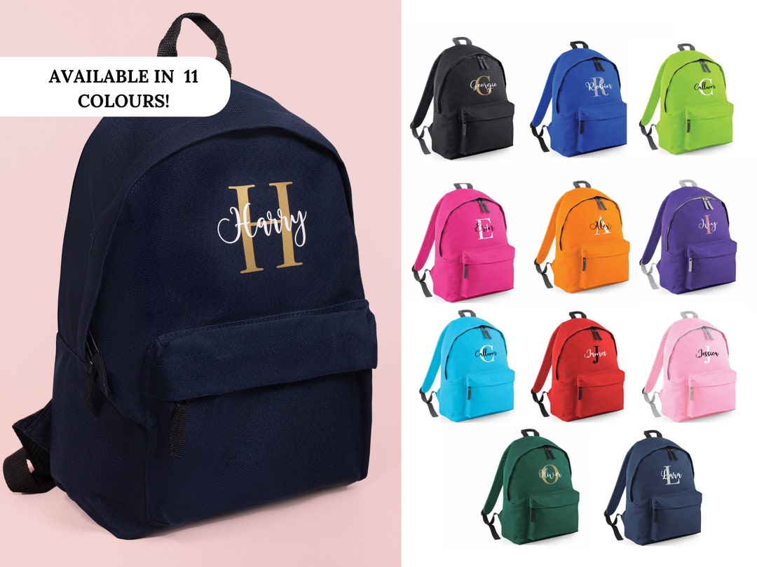 Personalised Initial Name Backpack for Kids Custom Name Back - Etsy UK