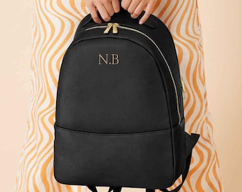 Custom Women Backpack, Personalised Bag With Initials, Faux Leather ...