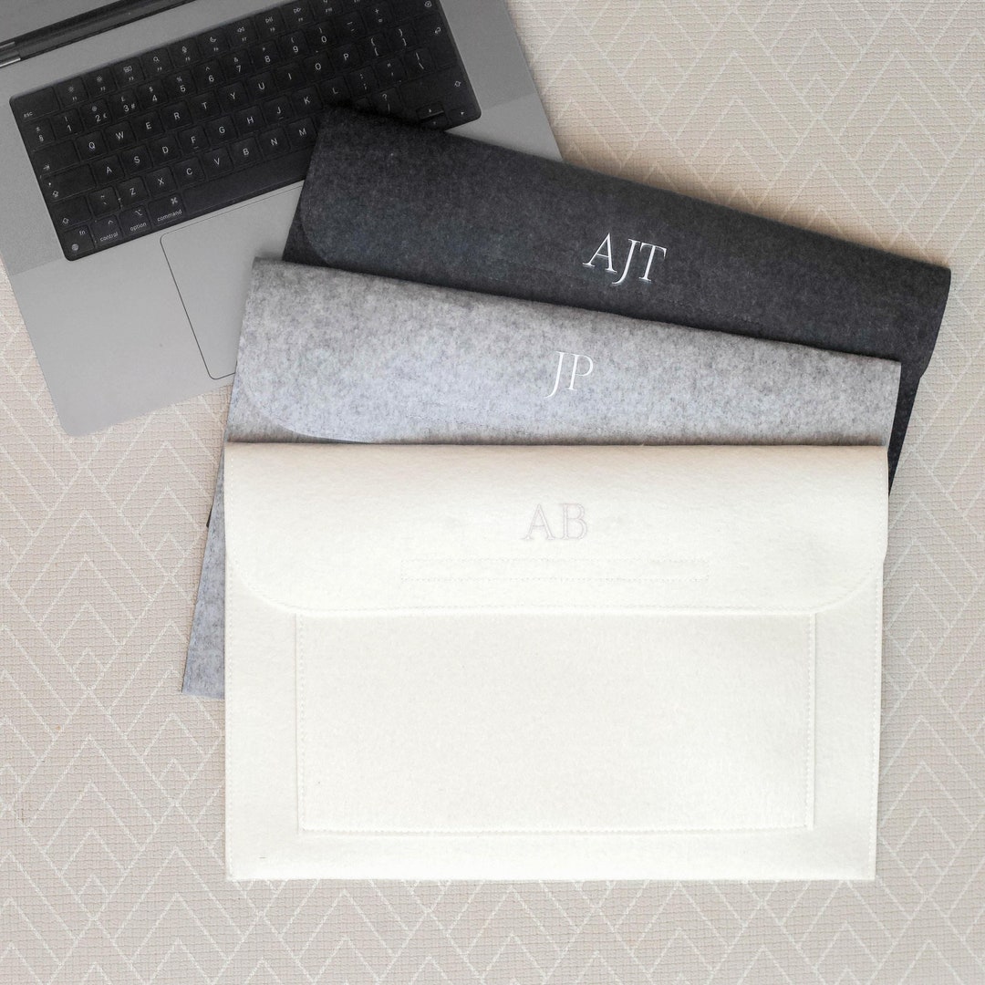 Personalised Monogram Felt Document Holder, Laptop Case, Paper ...