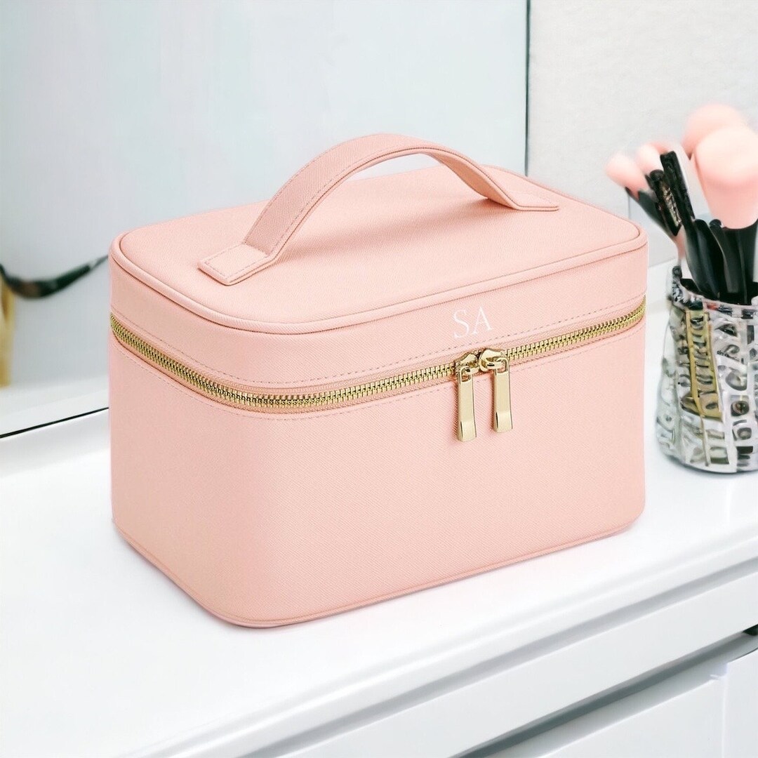 Personalised Vanity Makeup Case Monogram Initial Cosmetic - Etsy UK