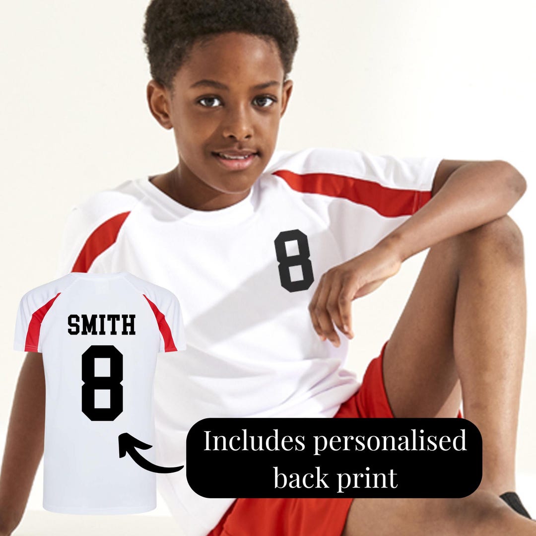 Personalised Football Shirt, Custom Kids Soccer Kit, Football Gift for ...