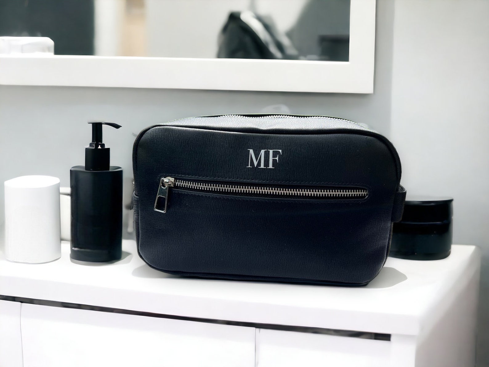 Personalised Toiletry Wash Bag, Initials Bag With Monogram, Cosmetic ...