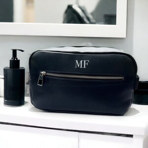 Personalised Toiletry Wash Bag, Initials Bag With Monogram, Cosmetic ...
