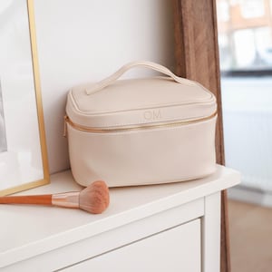 Personalised Vanity Makeup Case, Monogram Initial Cosmetic Bag ...