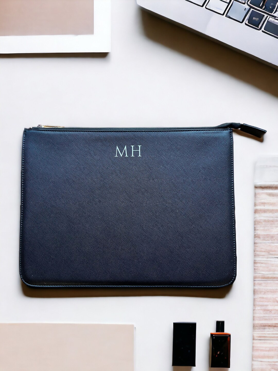 Personalised Monogram Faux Leather Document Holder, Paper Portfolio, A4 ...