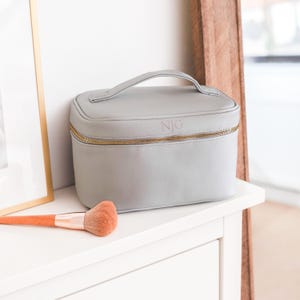 Personalised Vanity Makeup Case, Monogram Initial Cosmetic Bag ...