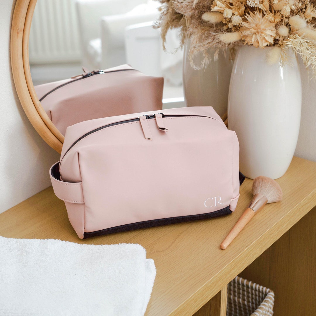 Personalised Toiletry Wash Bag, Initials Bag With Monogram, Cosmetic ...