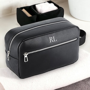 Personalised Toiletry Wash Bag, Initials Bag With Monogram, Cosmetic ...