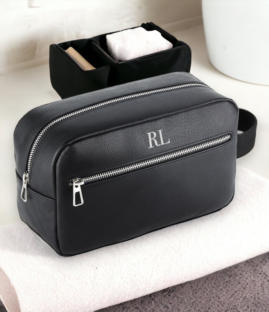 Personalised Toiletry Wash Bag, Initials Bag With Monogram, Cosmetic ...