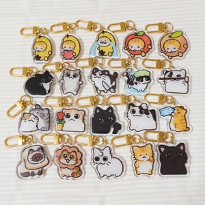Cat Meme Keychain Double-sided Acrylic Charm - Etsy