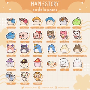 Maplestory Keychain Double-sided Acrylic Charm - Etsy
