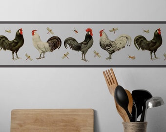 Rooster Wallpaper Border - Etsy