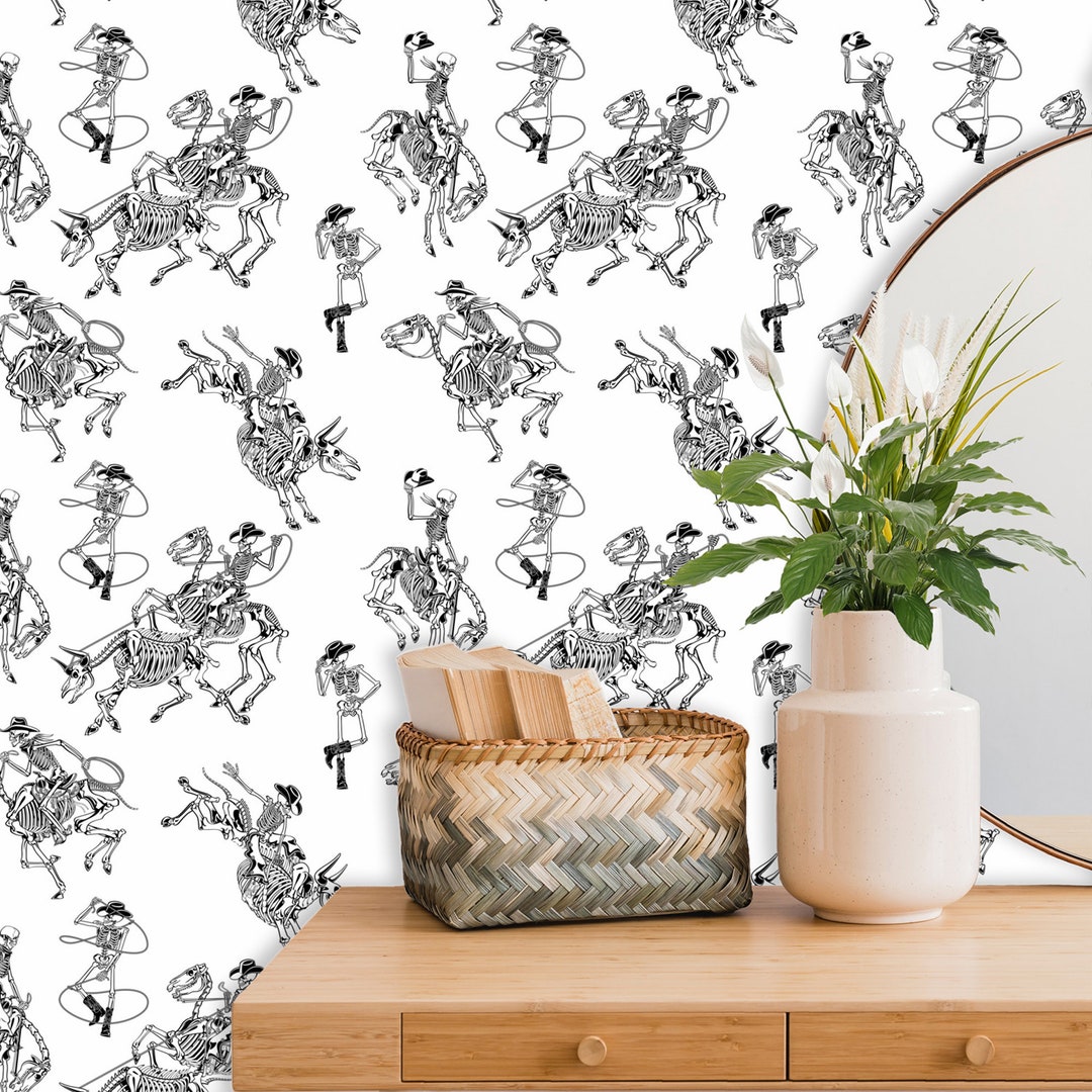 Cowboy Wall Paper, Western Skeleton, Riding, Dancing Skeleton ...