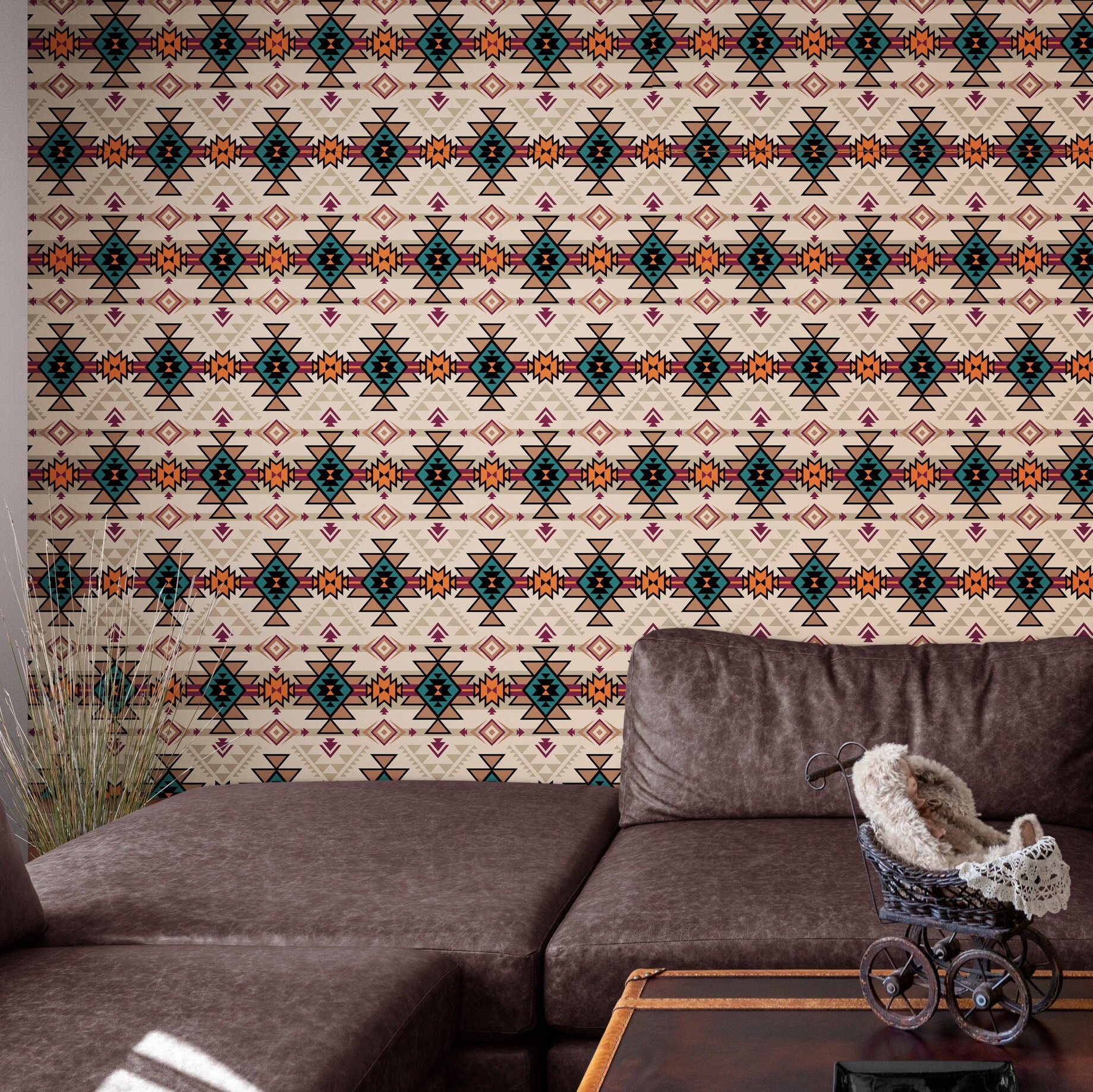 Southwest Wallpaper, Native Americans Decor, Southwestern Boho Wall ...