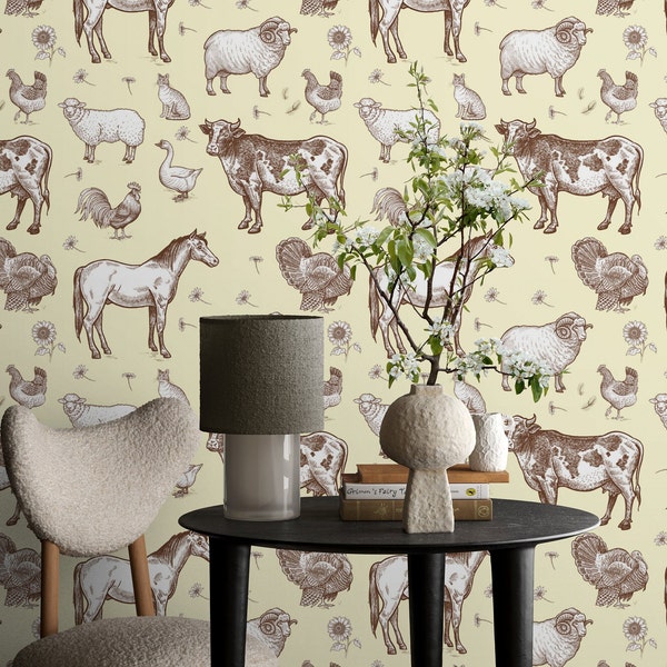 Farm Vintage Wallpaper - Etsy