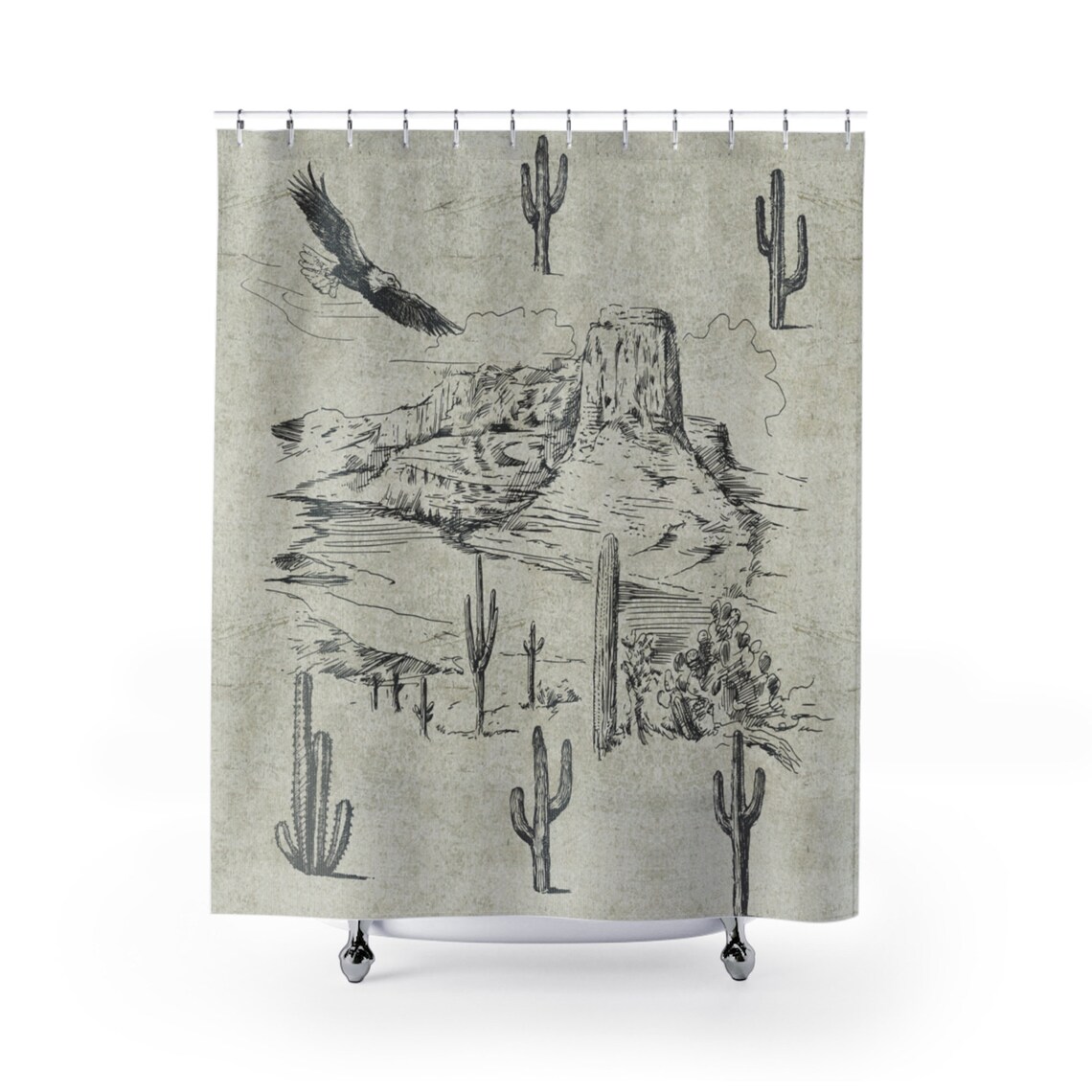 Western Shower Curtain Desert Shower Curtains Cactus Shower - Etsy