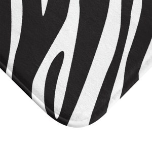 Black and White Bath Mat, Bath Rug With Zebra Print, Minimalist ...