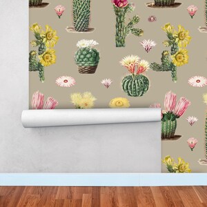 Cactus Wallpaper, Southwest Wallpaper, Floral Wall Decal, Southwestern ...
