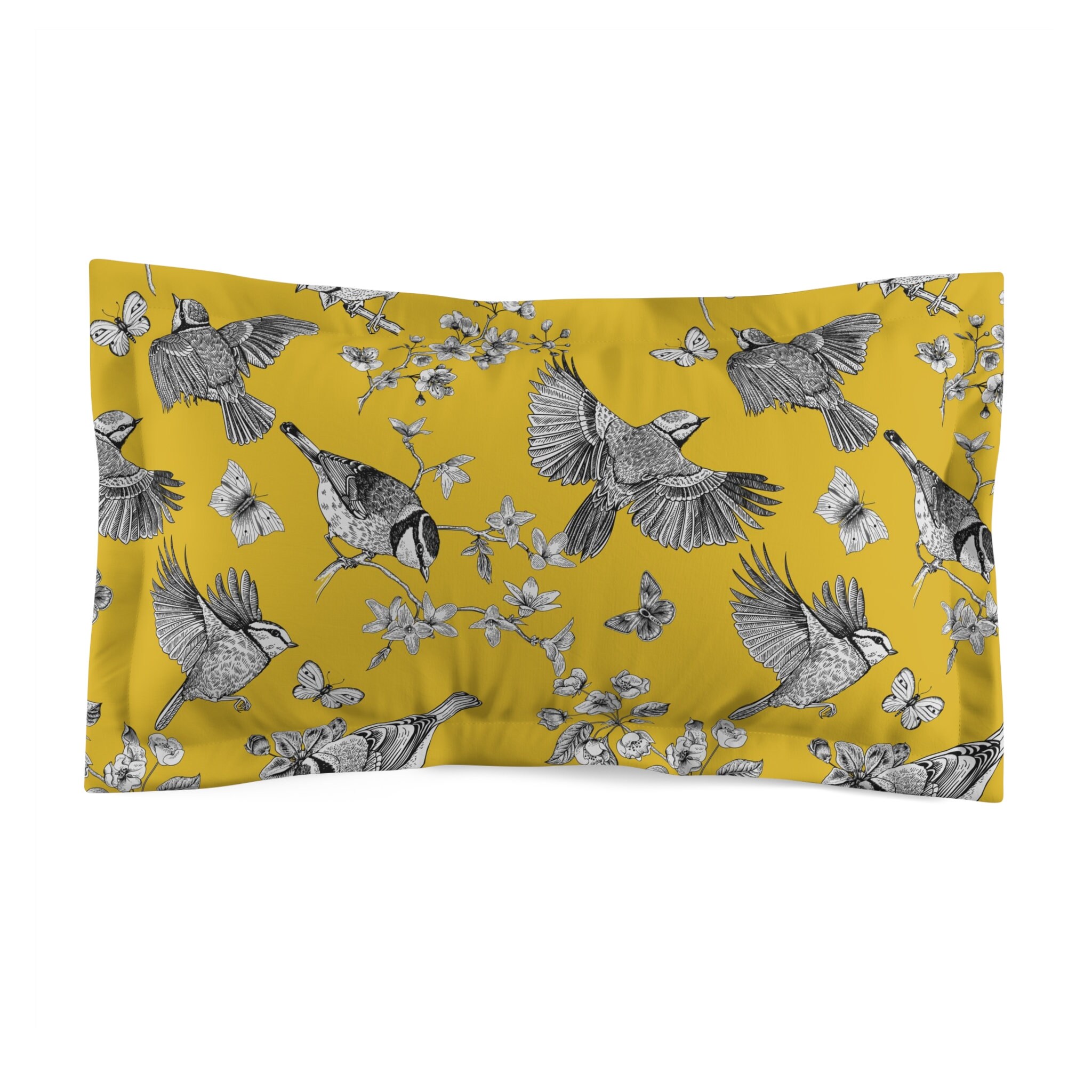 Yellow Bedding Set, Birds Comforter King, Queen, Tween, XL Twin Size ...