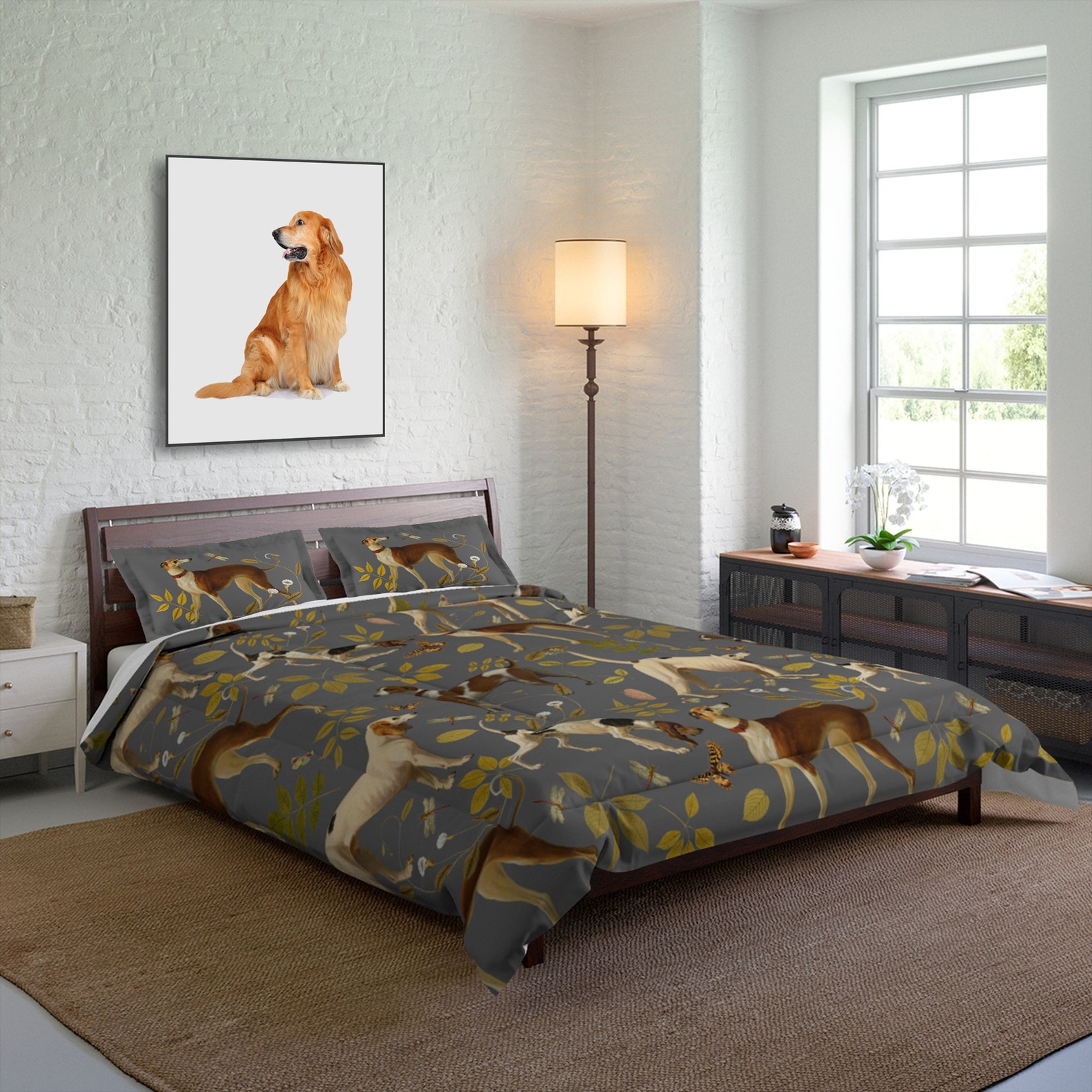 Dog Comforter Retro Bed Blanket Twin Twin XL Queen King - Etsy