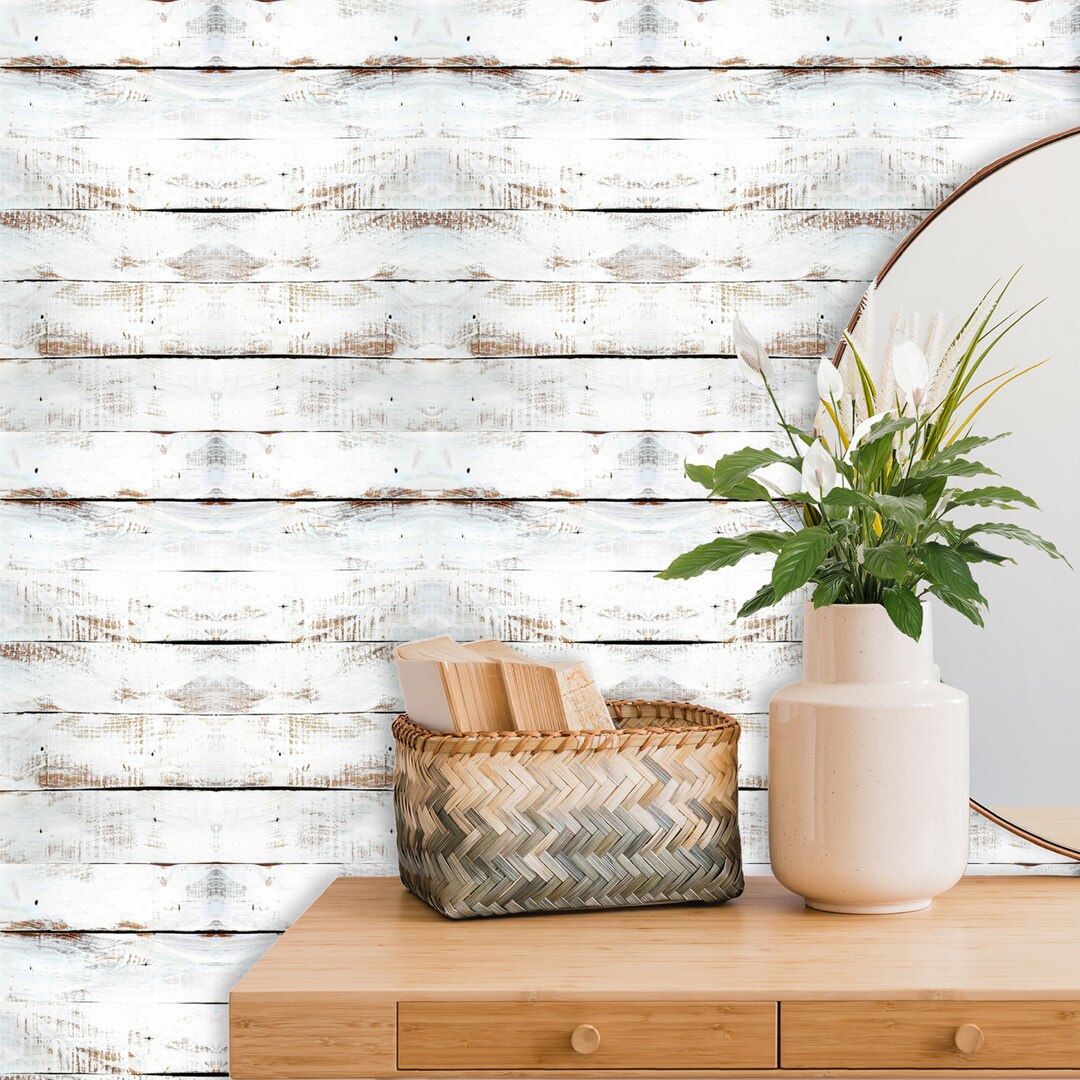 Farm Wallpaper, Whitewashed Wood Wall Paper, Minimalist Wallpaper, Old ...
