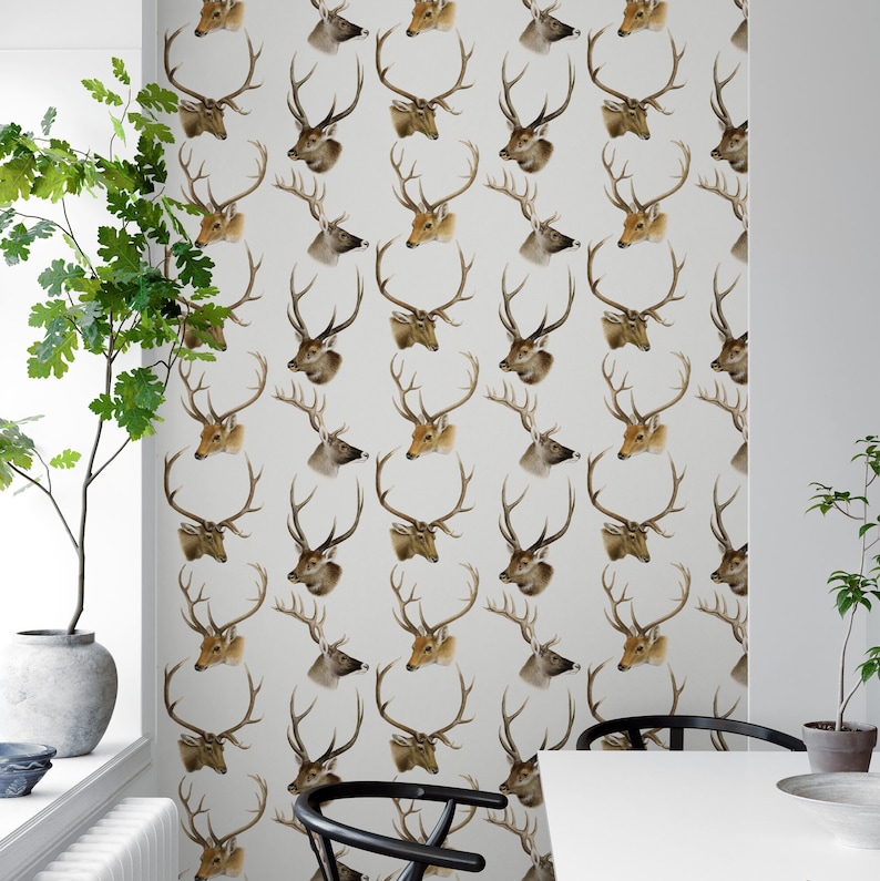 Deer Wallpaper Cottagecore Decor Cabin Wall Décor Retro - Etsy
