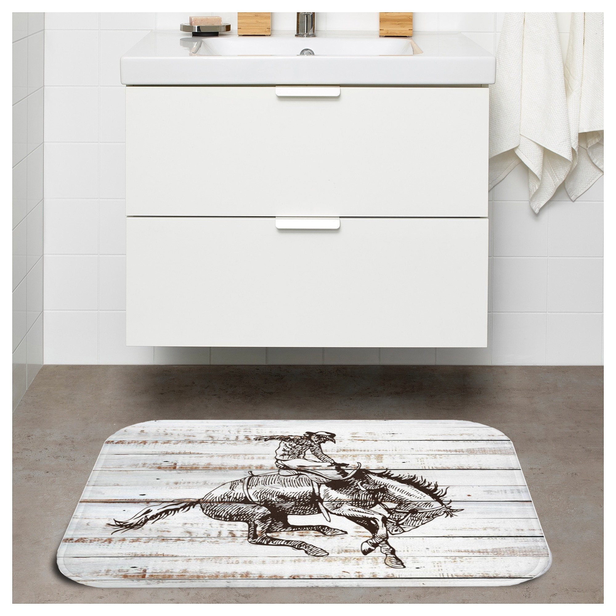 Southwestern Bath Mat Cowboy Bath Rug Barn Wood Bathmat - Etsy