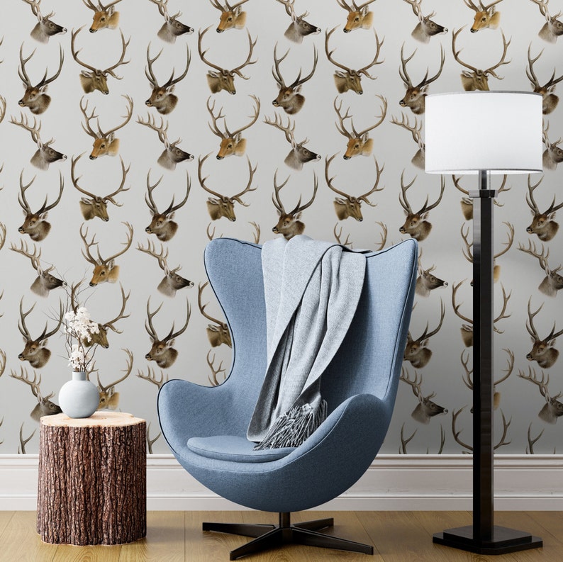 Deer Wallpaper Cottagecore Decor Cabin Wall Décor Retro - Etsy