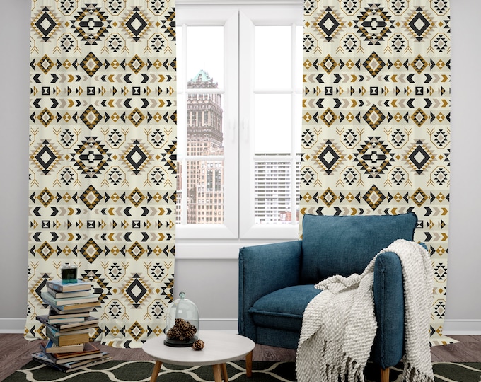 Southwestern Style Decoration Curtains, Ethnic Window Curtain, Boho ...