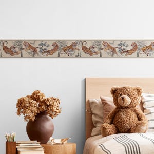Tiger Wallpaper, Wall Border Peel and Stick, Jungle Animals Decor ...