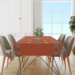 Orange Table Cloth, Boho Tablecloth, Southwestern Table Decor, Suitable ...