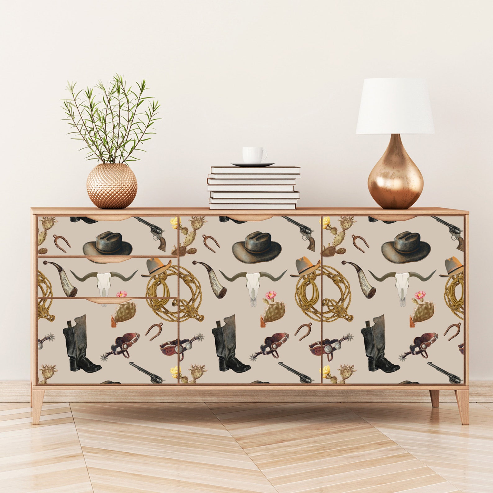 Southwestern Wallpaper Western Wall Paper Cowboy Wall Decal | Etsy