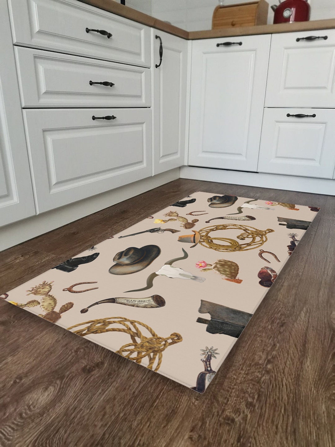 Cute Area Rug, Southwestern Cowboy Decor, Vintage Country Floor Rug ...