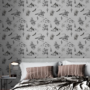 Buffalo Wallpaper, Western Wall Decor, Southwestern Cowboy Wall Paper ...