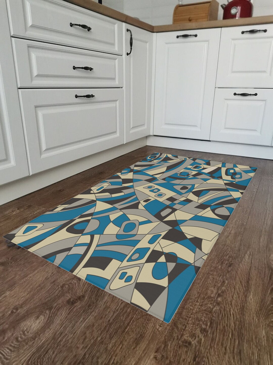 Abstract Rug Nordic Rug Blue Dornier Rug Geometric Area - Etsy