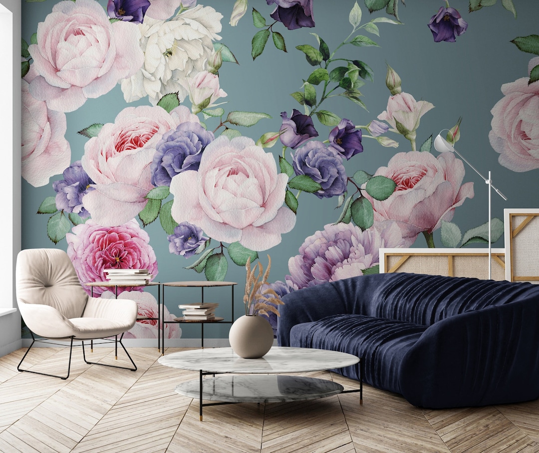 Peonies Wall Decal, Peony Wallpaper, Flowers Mural, Removable Wall ...