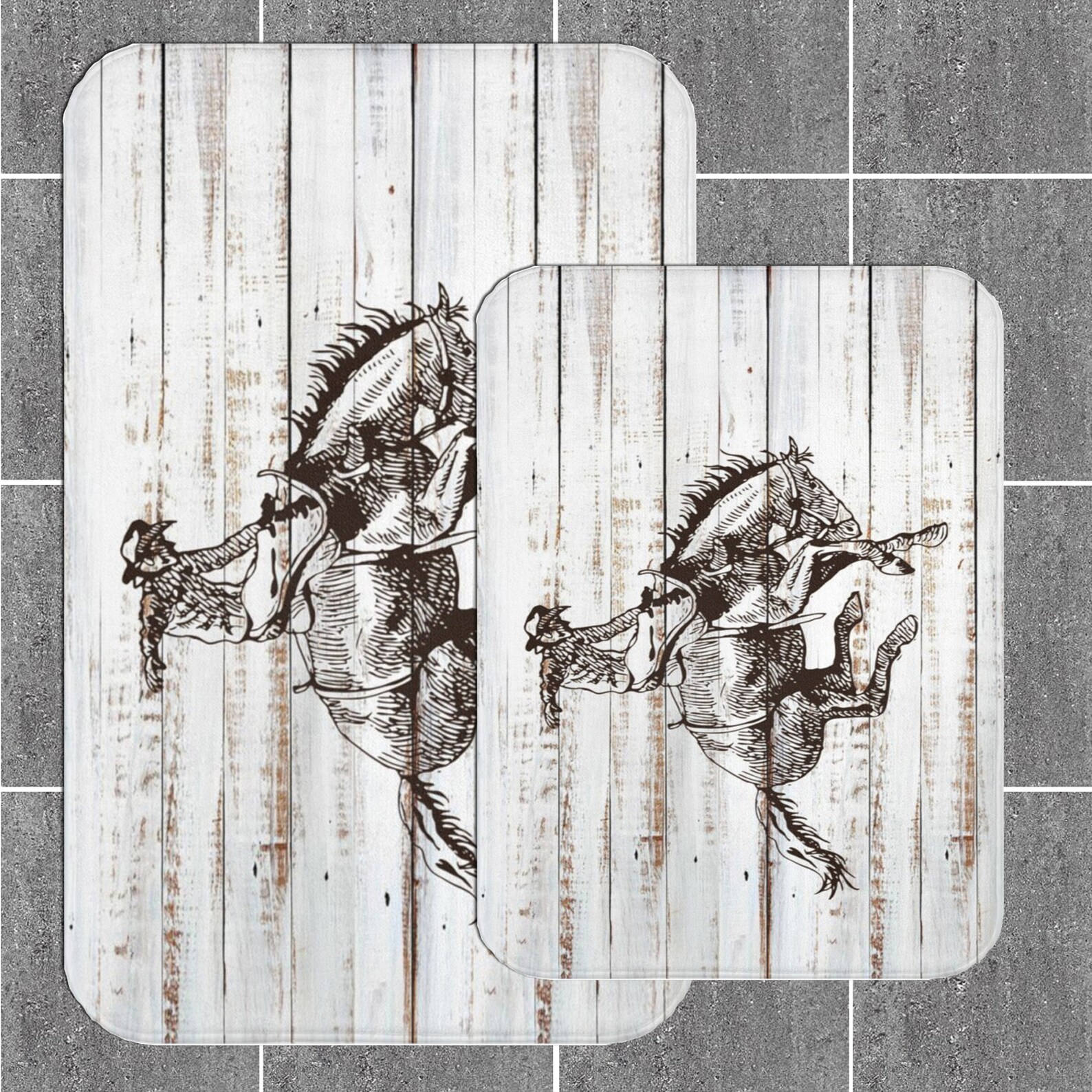 Southwestern Bath Mat Cowboy Bath Rug Barn Wood Bathmat - Etsy