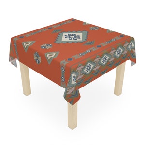 Orange Table Cloth, Boho Tablecloth, Southwestern Table Decor, Suitable ...
