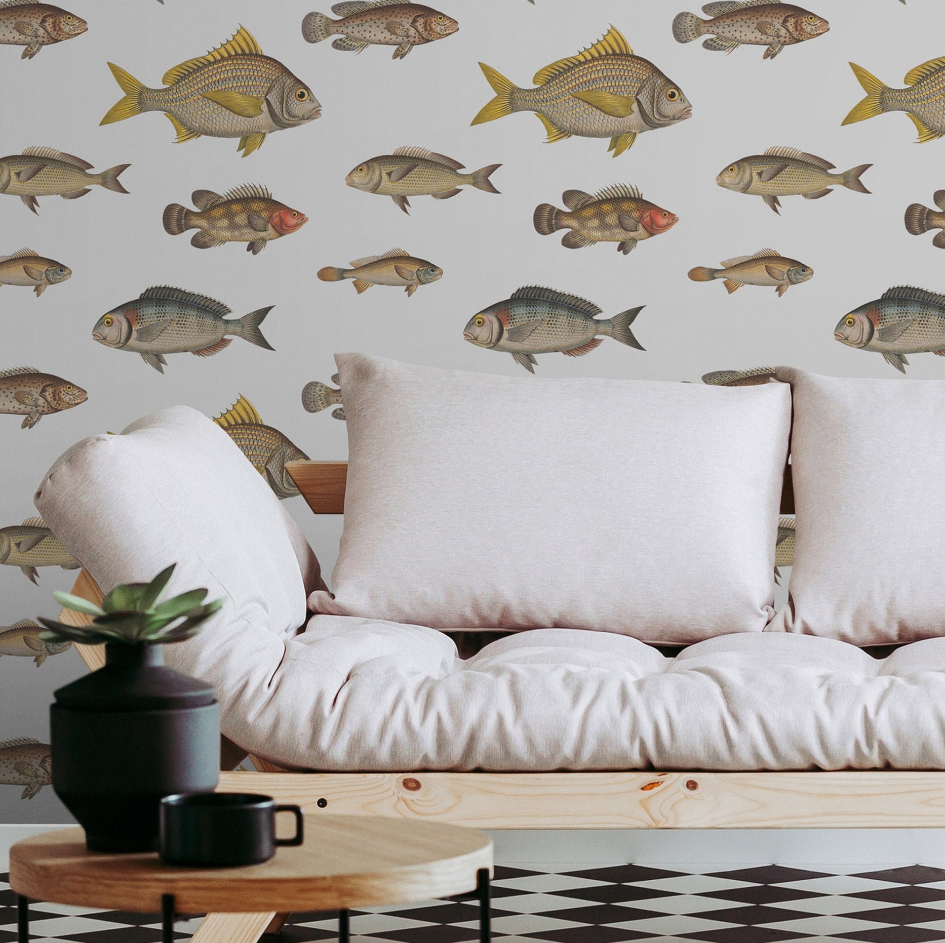 Fish Wallpaper Wall Paper With Fish Fishing Decor Lake - Etsy