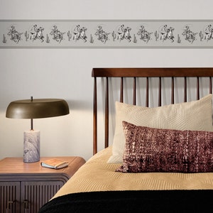 Western Wallpaper Border With Cowboy, Southwestern Wall Decor, Rodeo ...