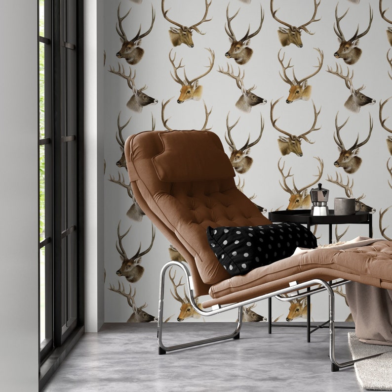 Deer Wallpaper Cottagecore Decor Cabin Wall Décor Retro - Etsy