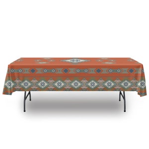 Orange Table Cloth, Boho Tablecloth, Southwestern Table Decor, Suitable ...