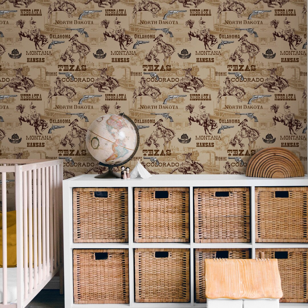 Western Wallpaper, Cowboy Wallpaper, Southwestern Wall Decor, Rodeo ...
