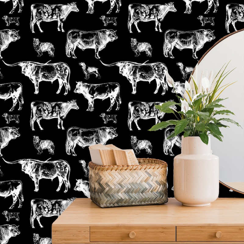 Cow Print Wallpaper - Etsy